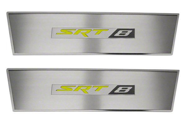 Challenger Stainless Door Badge Plate with SRT8 Logo; Synergy Green ...