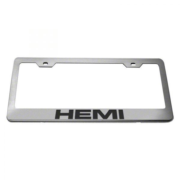 Challenger Stainless Steel HEMI License Plate Frame; Solid Black ...