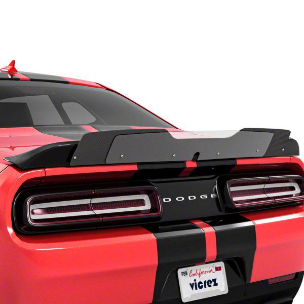 Challenger V1R Wicker Bill Rear Spoiler Add-On; Dry Carbon Fiber (15-23 ...