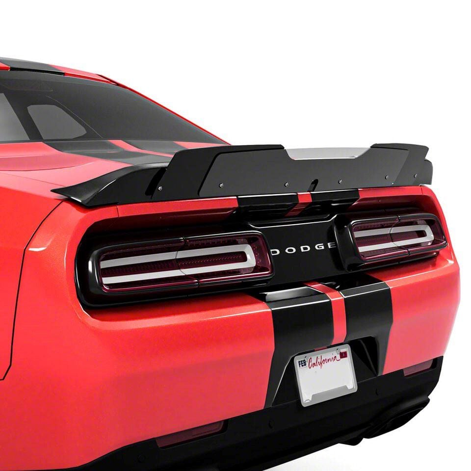 Challenger V1R Wicker Bill Rear Spoiler Add-On; Gloss Black (15-23 ...