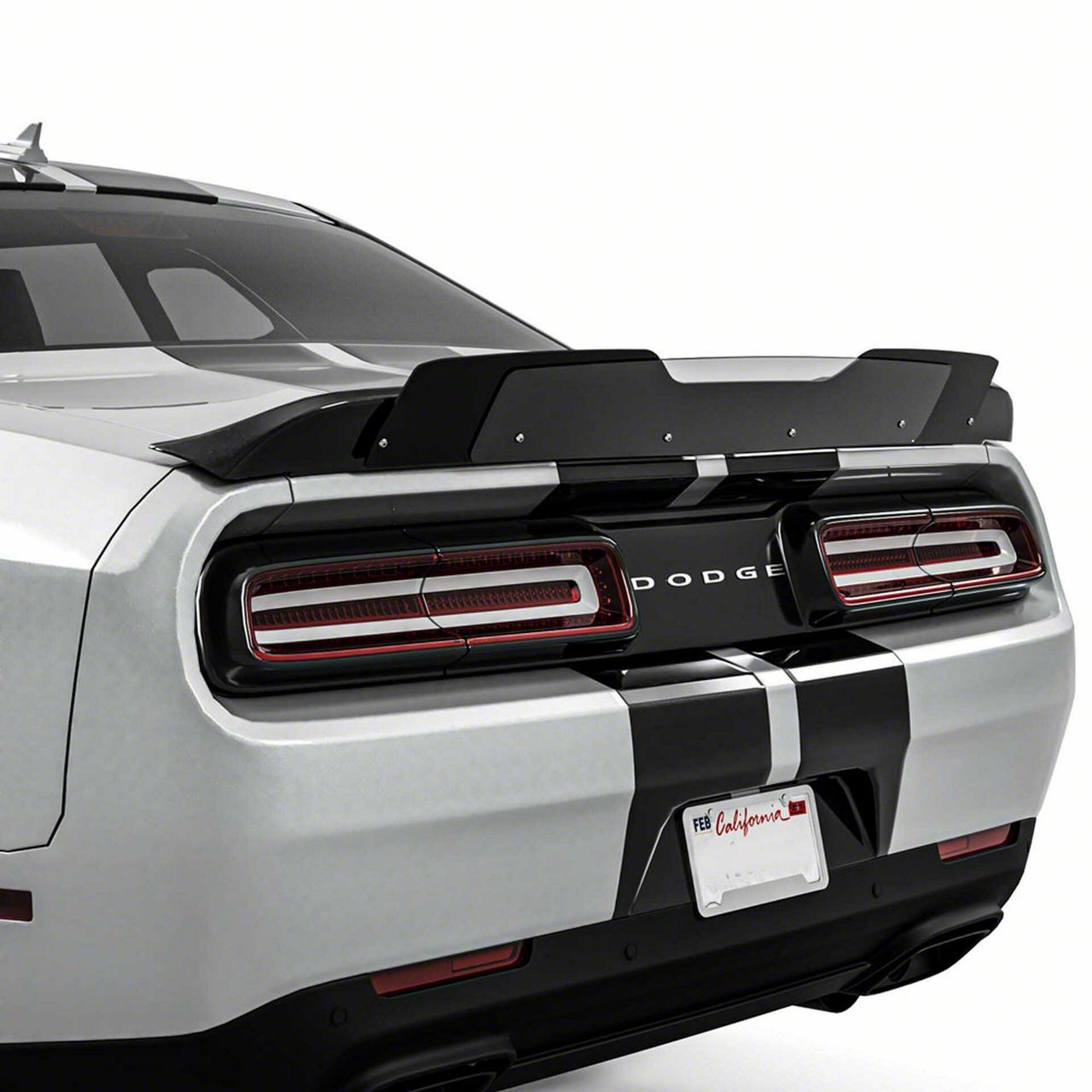 Challenger V1R Wicker Bill Rear Spoiler Add-On; Matte Black (08-14 ...
