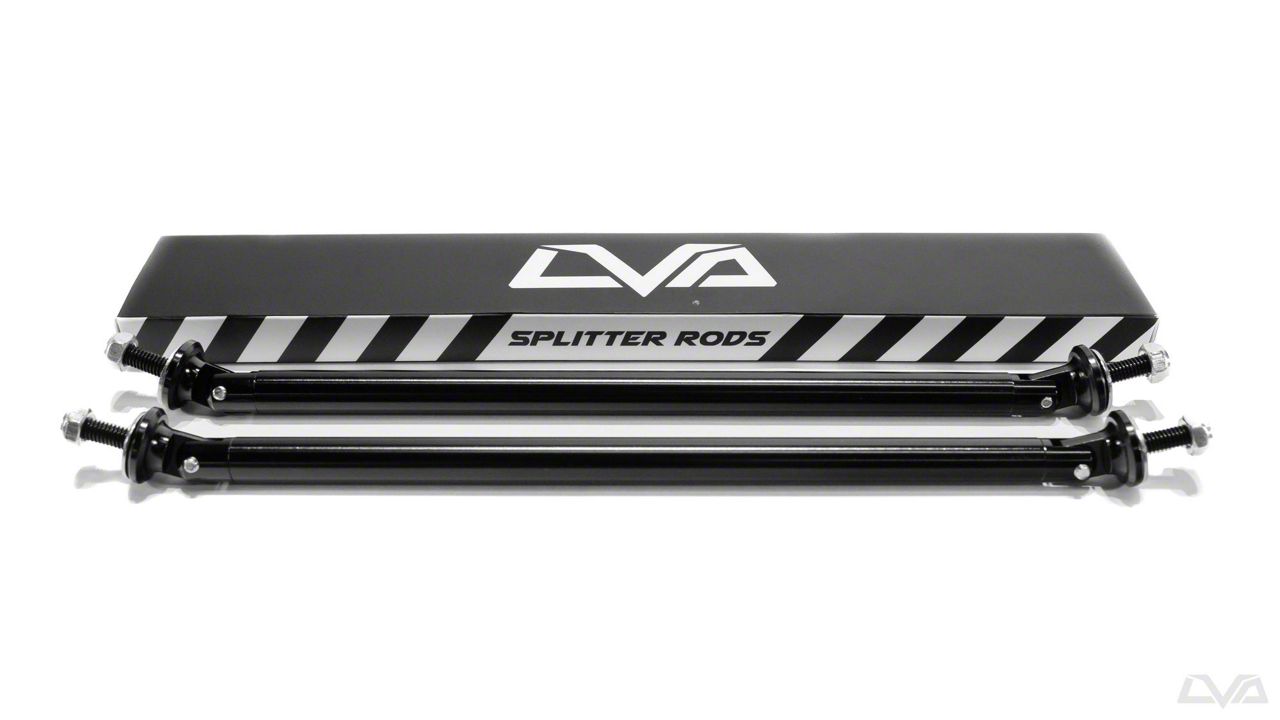 Challenger V.2 Adjustable Splitter Support Rods; Gloss Black (Universal ...