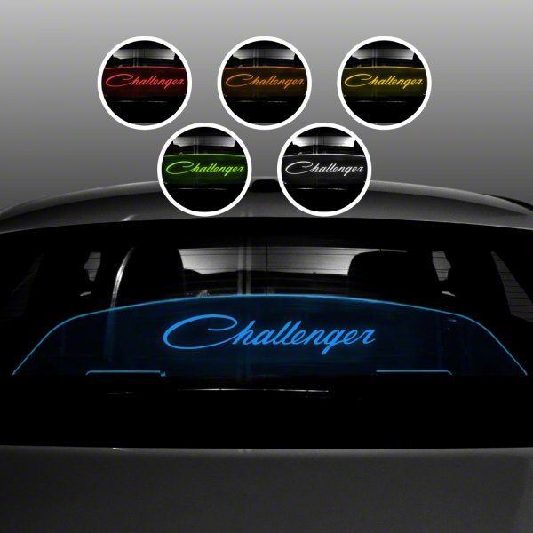 Challenger Wind Deflector with Challenger Script; Blue Lighting Kit (08 ...