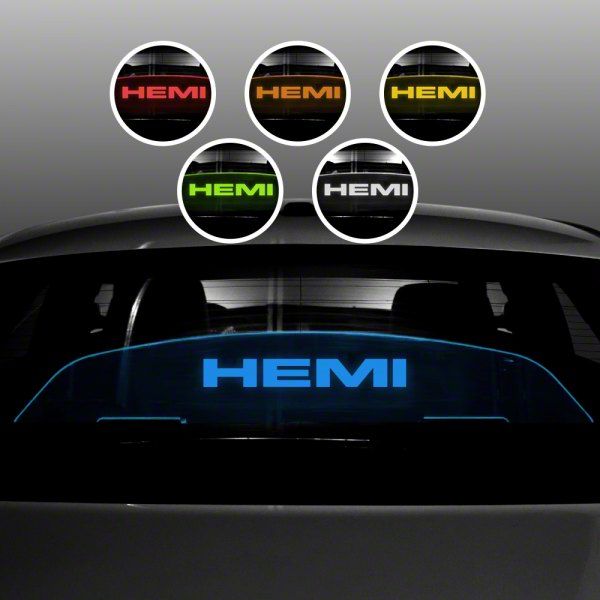 Challenger Wind Deflector with HEMI Logo; Blue Lighting Kit (08-23 ...