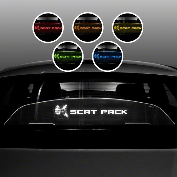 Challenger Wind Deflector with Scat Pack Logo; White Lighting Kit (08 ...