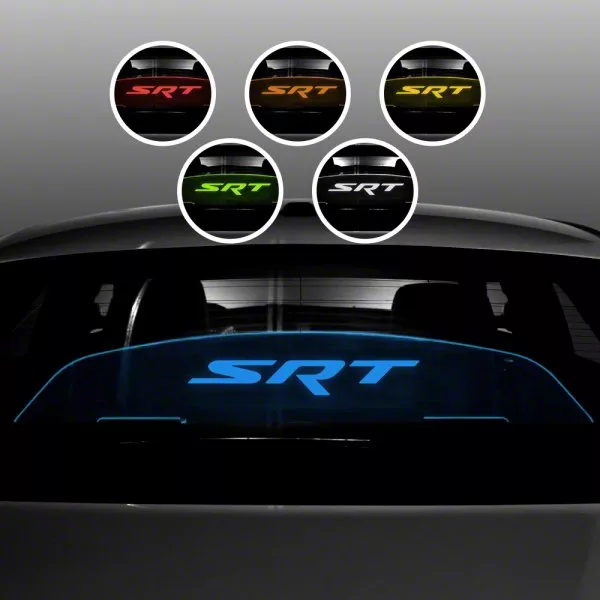 Challenger Wind Deflector with SRT Logo; Blue Lighting Kit (08-23 ...