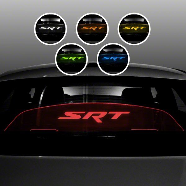 Challenger Wind Deflector with SRT Logo; Red Lighting Kit (08-23 ...