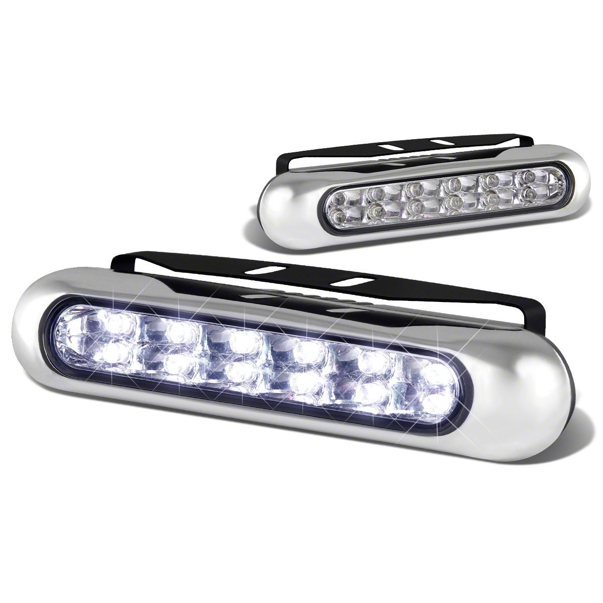 Charger 12-LED Rectangular Fog Lights; Clear (Universal; Some ...