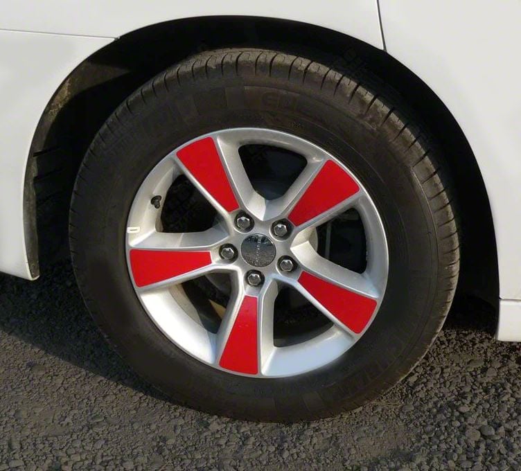 Charger 18-Inch Wheel Spoke Overlay Decals; Gloss Red (15-18 Charger ...