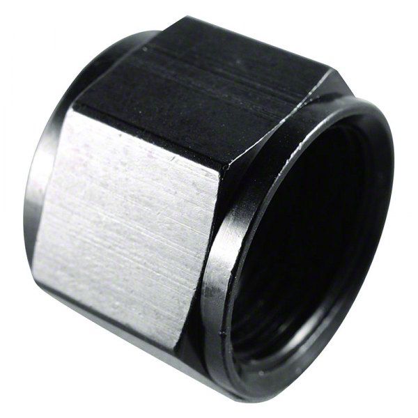 Charger Aluminum Flare Cap; -6AN; Black - Free Shipping