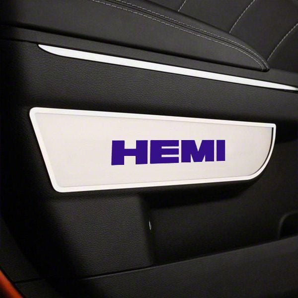 Charger Brushed Door Badge Plate with HEMI Logo; Purple Carbon Fiber ...