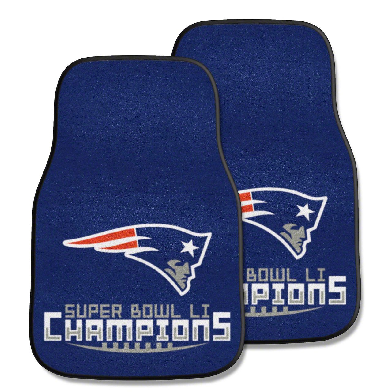 Charger Carpet Front Floor Mats with New England Patriots 2017 Super ...