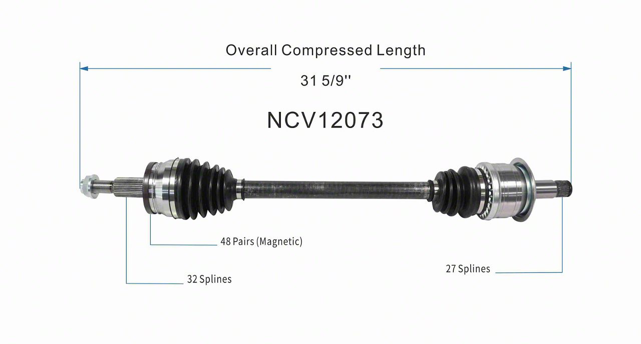 Charger CV Axle Assembly; Rear Driver Side (09-10 Charger SE, SXT ...