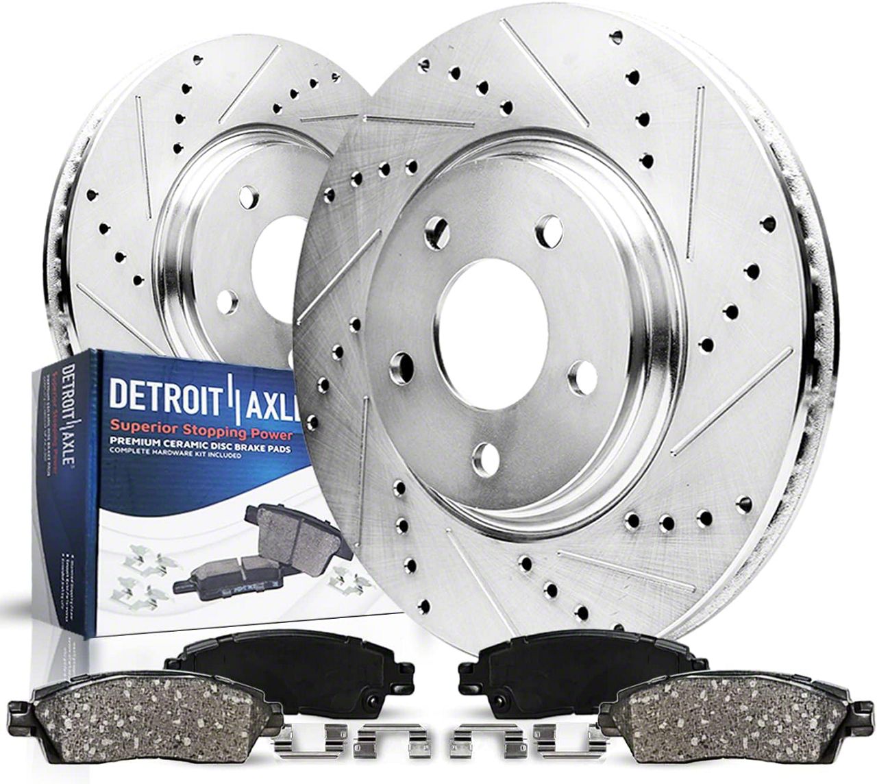 Charger Drilled and Slotted Brake Rotor and Pad Kit; Front (06-20 RWD ...