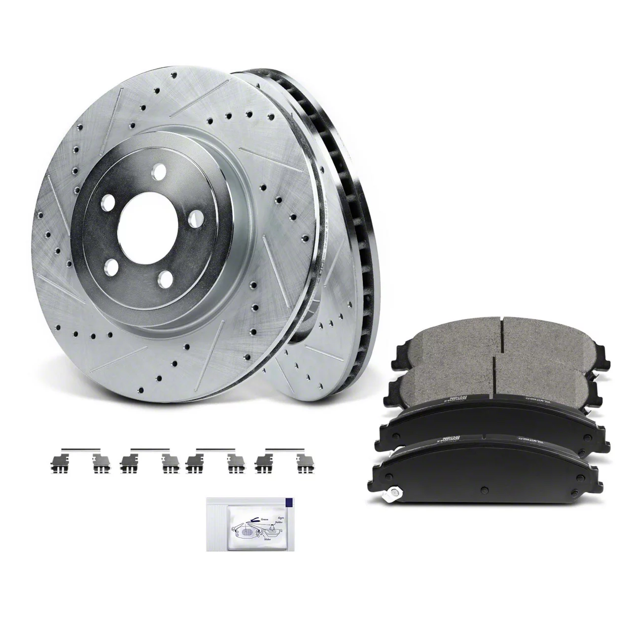 Charger Drilled and Slotted Brake Rotor and Pad Kit; Front (06-20 ...