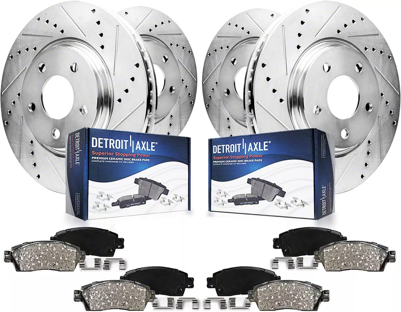 Charger Drilled and Slotted Brake Rotor and Pad Kit; Front and Rear (06 ...