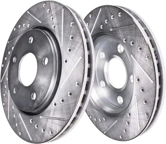 Charger Drilled and Slotted Rotors; Rear Pair (06-14 Charger SRT8; 15 ...