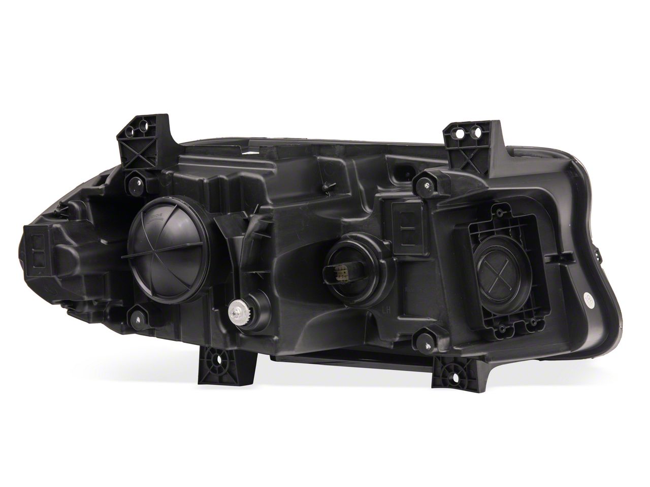 Charger Dual Beam Projector Headlights; Black Housing; Clear Lens (15 ...