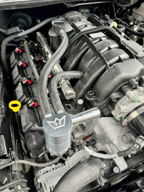 Charger Elite Oil Catch Can with S Mount; Satin / Uncoated (06-23 V8 ...