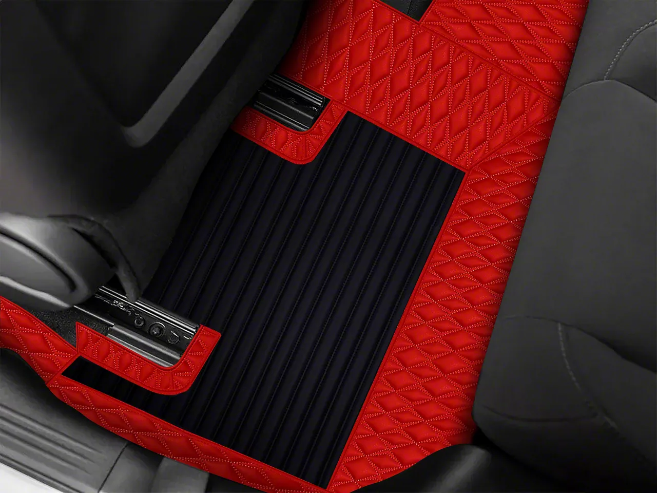 Charger F1 Hybrid Front and Rear Floor Mats; Full Red (06-10 Charger ...