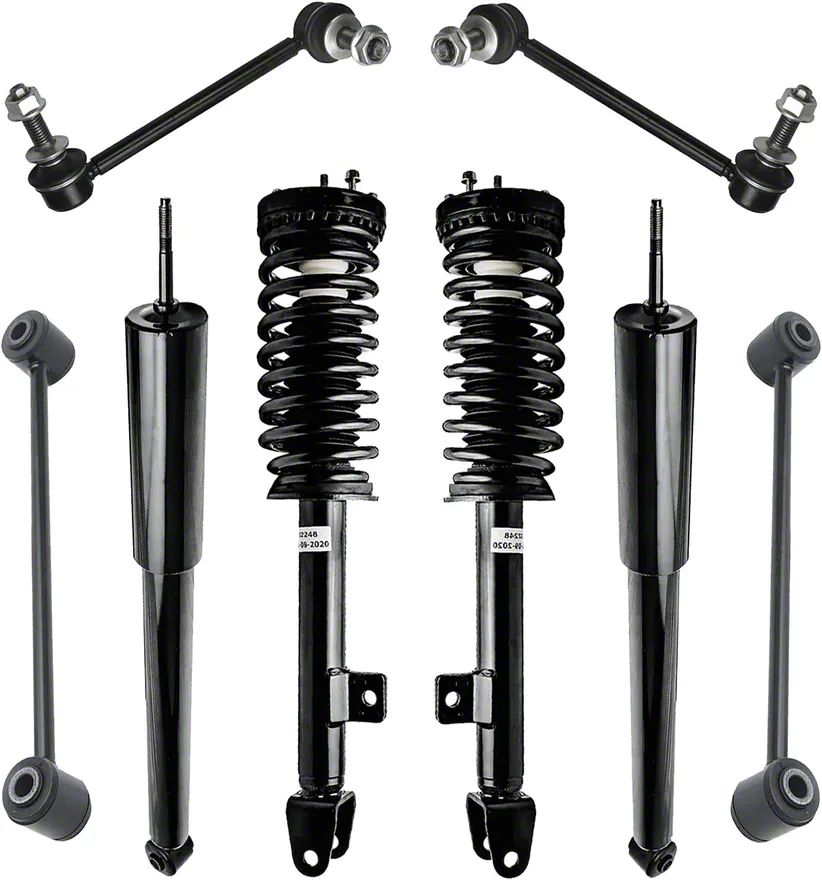 Charger Front Strut and Spring Assemblies with Sway Bar Links (06-10 V6 ...