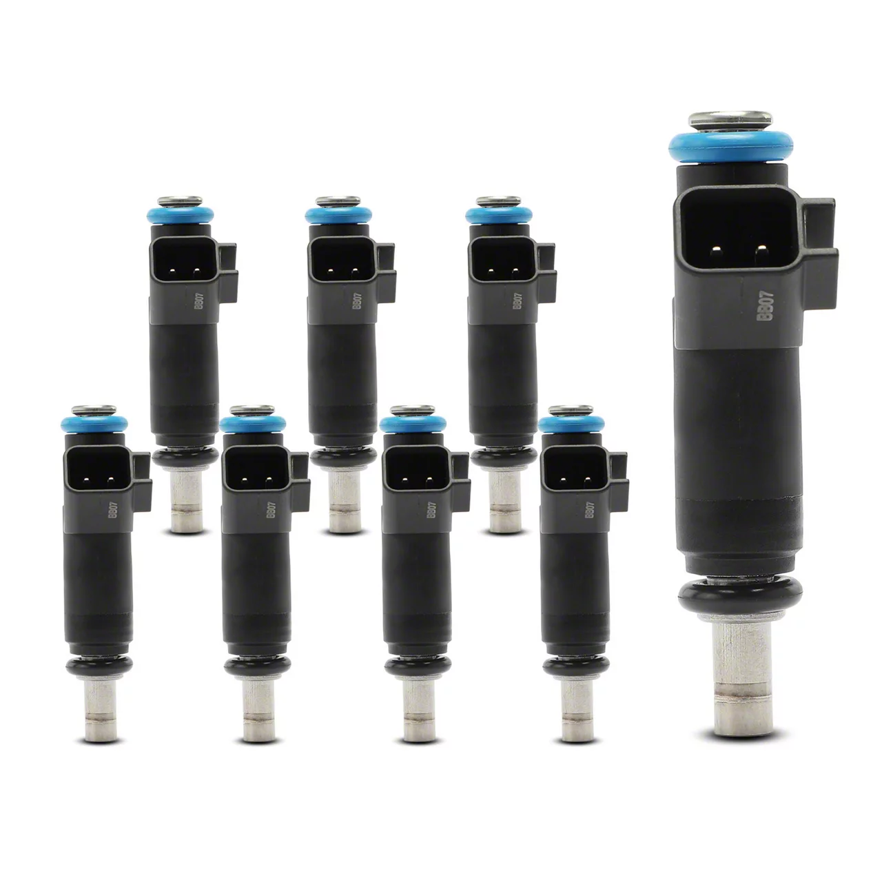 Charger Fuel Injector Kit; Set of 8; Black (06-09 5.7L HEMI Charger ...