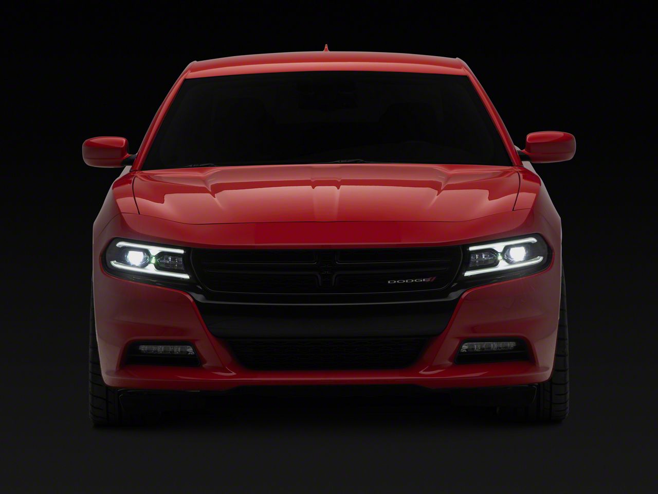 Charger Full LED Headlights with LED Light Bar; Black Housing; Clear ...