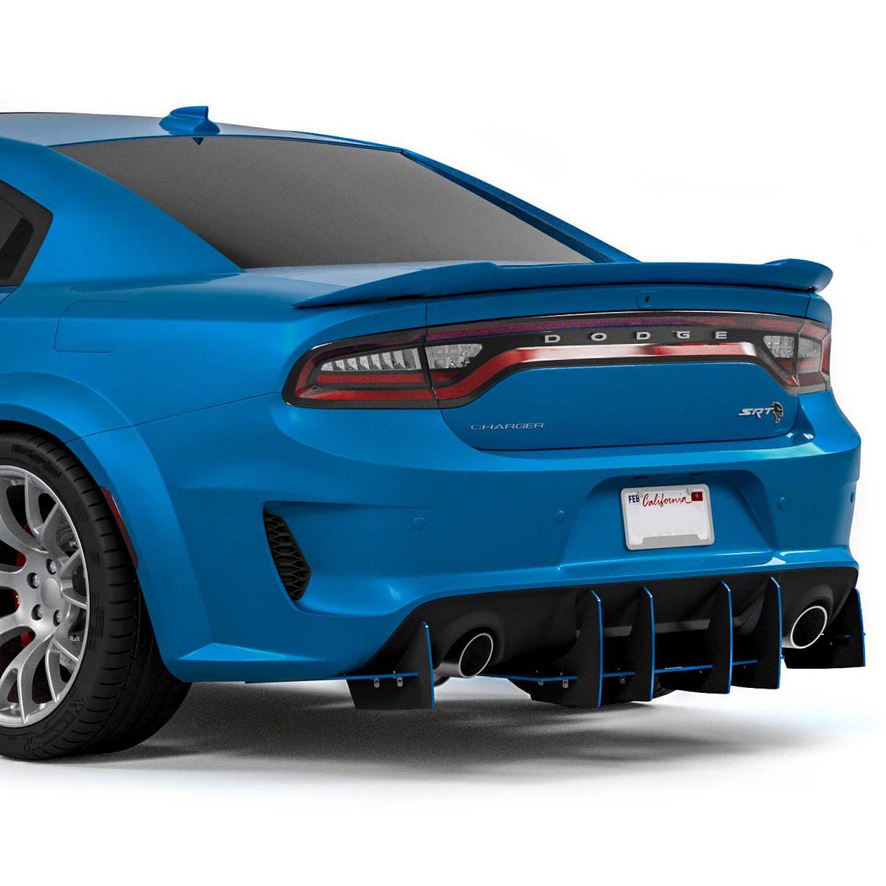 Charger Genali VR2 Rear Diffuser; Satin Black Ice Vinyl (20-23 Charger ...