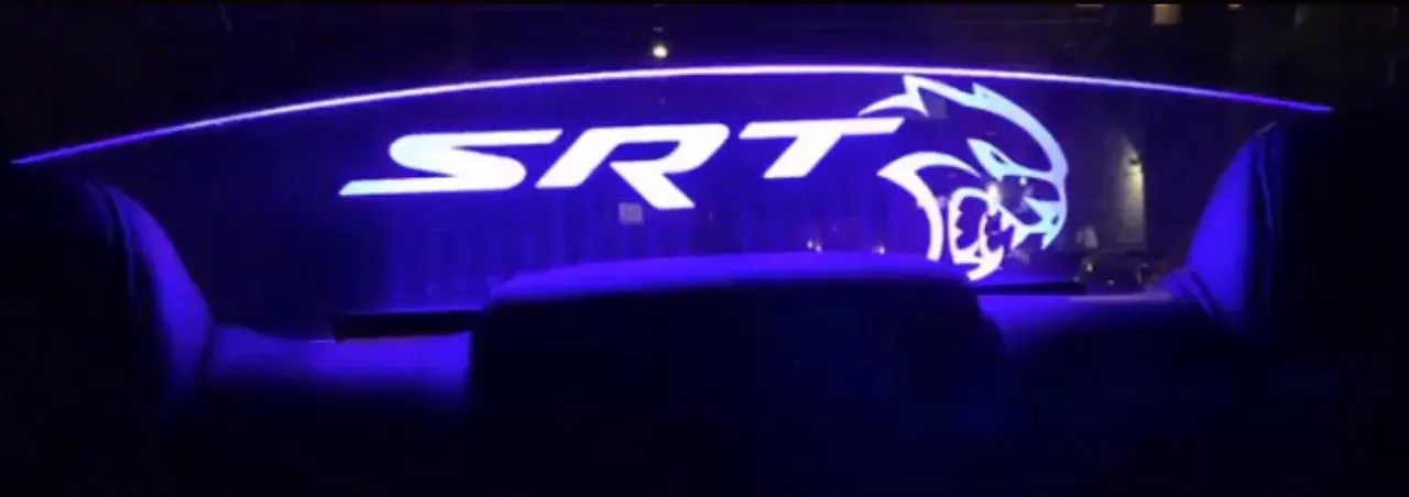 Charger Glow Plate with Hellcat Logo; Clear; Blue Lighting Kit (06-23 ...