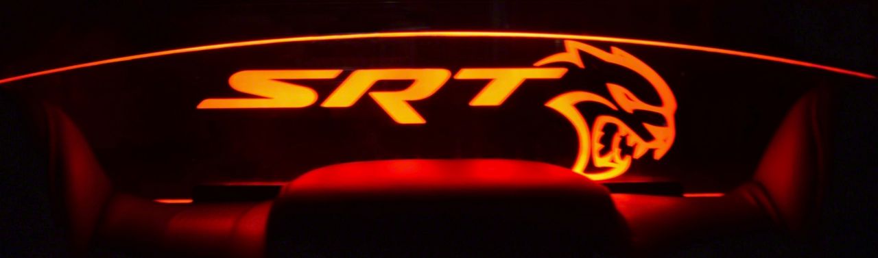 Charger Glow Plate with Hellcat Logo; Clear; Extreme Multi-Color ...