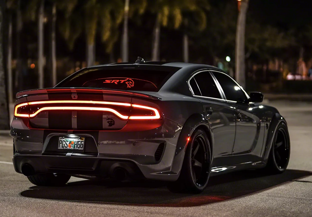 Charger Glow Plate with Hellcat Logo; Clear; Red Lighting Kit (06-23 ...