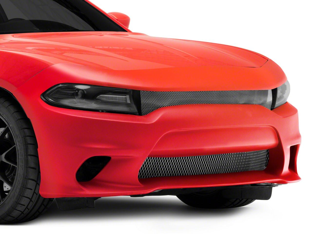 Charger Hellcat Style Front Bumper; Unpainted (15-23 Charger, Excluding ...