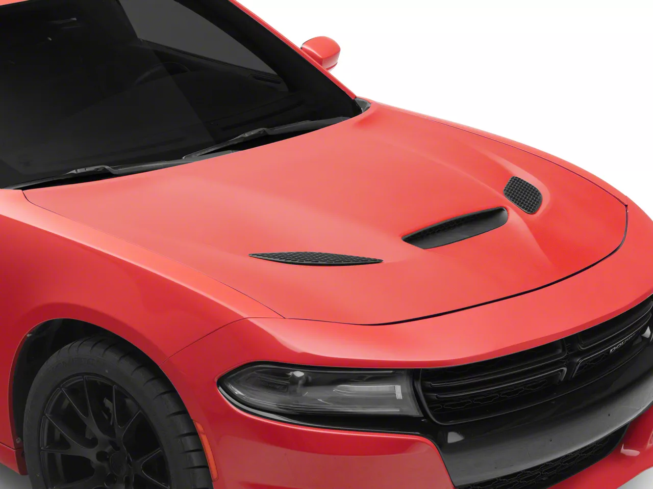 Charger Hellcat Style Hood with Air Vent Scoop; Unpainted (15-23 ...