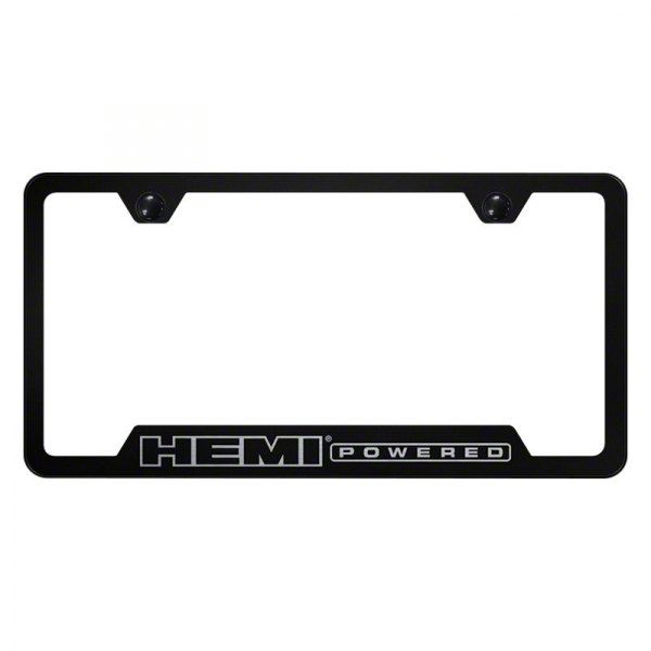 Charger HEMI Powered License Plate Frame; Black (Universal; Some ...