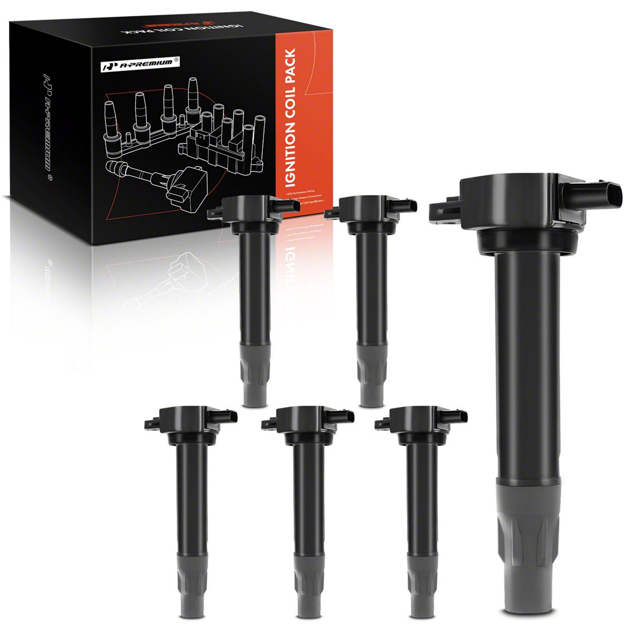 Charger Ignition Coils; Set of Six; Black (06-10 2.7L, 3.5L Charger ...
