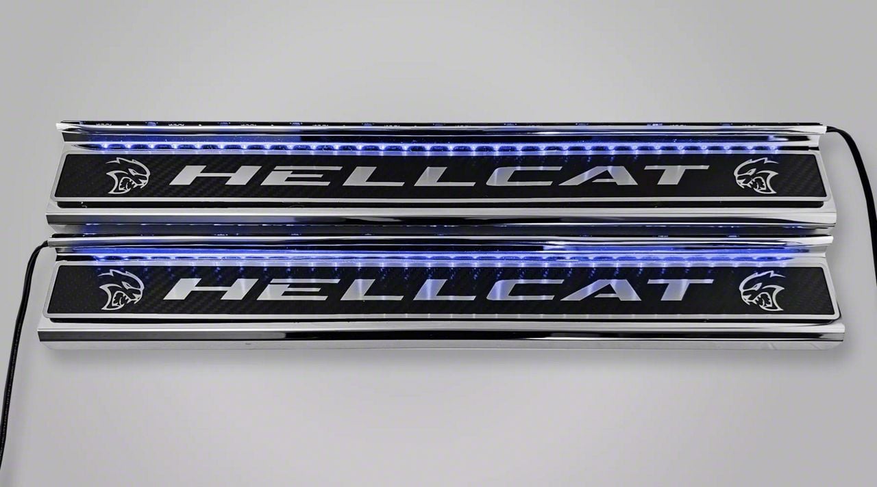 Charger Illuminated Carbon Fiber Front Door Sills with Hellcat ...