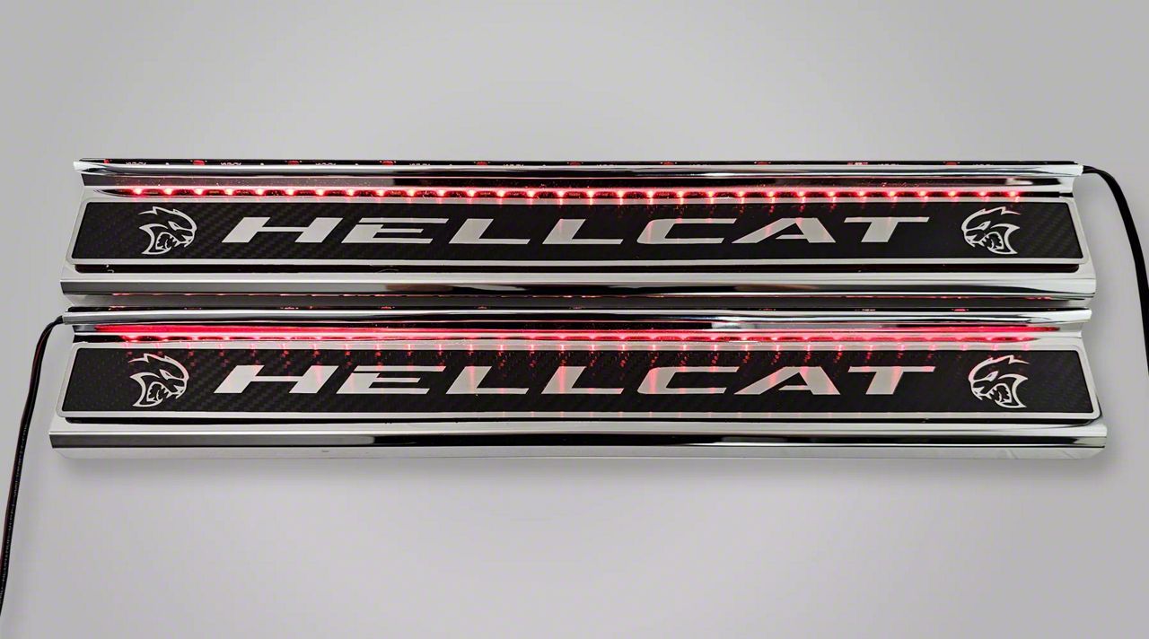 Charger Illuminated Carbon Fiber Front Door Sills with Hellcat ...