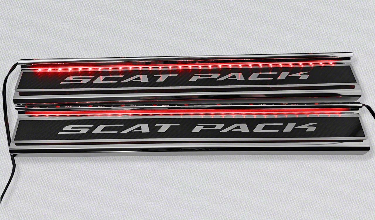 Charger Illuminated Carbon Fiber Front Door Sills with Scat Pack ...