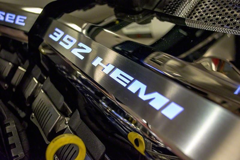 Charger Illuminated Fuel Rail Covers with 392 HEMI Lettering; Red (15 ...
