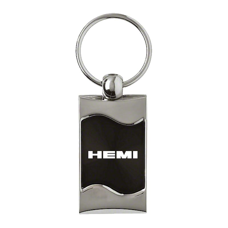 Charger Key Chain; Hemi Rectangular Wave Key Fob
