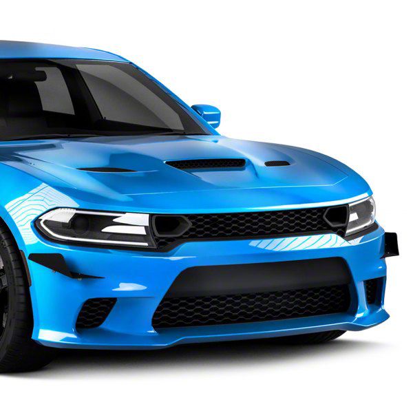 Charger L2R Front Bumper Canards; Gloss Carbon Fiber (15-23 Charger SRT ...