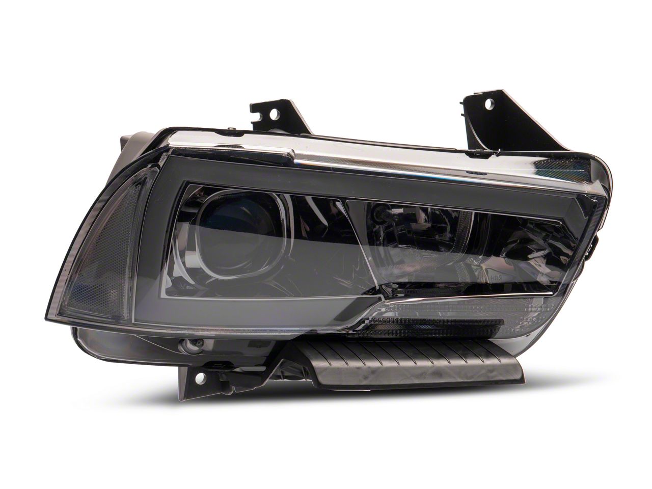 Charger LED DRL Projector Headlights with Clear Corners; Chrome Housing ...