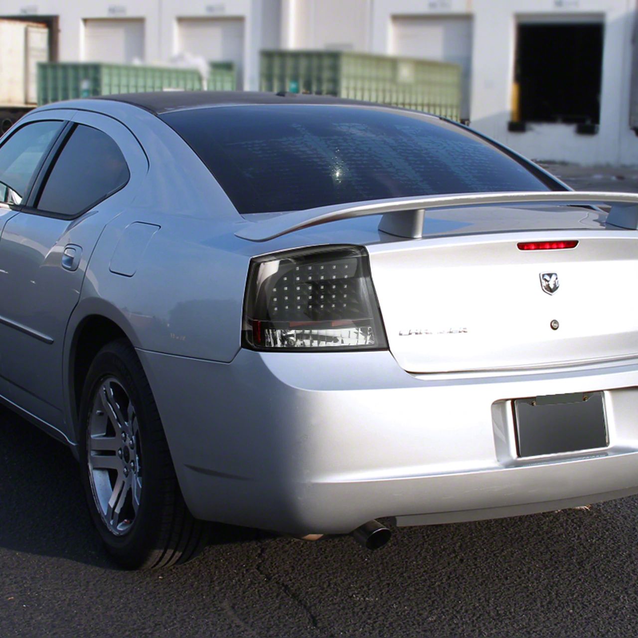 Charger LED Tail Lights; Matte Black Housing; Clear Lens (06-08 Charger ...