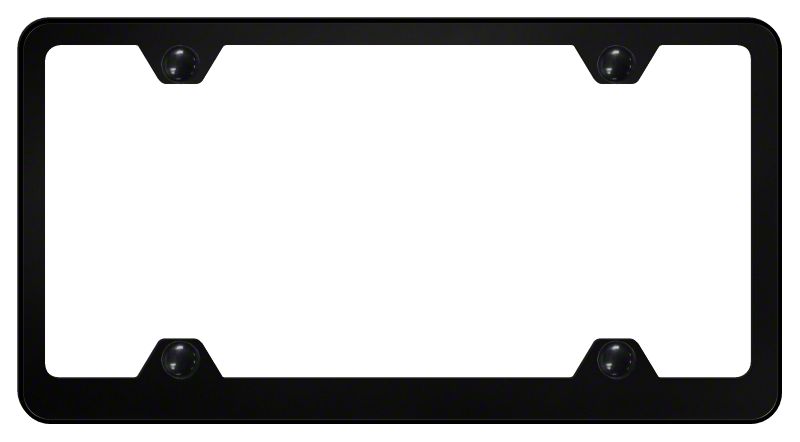 Charger 4-Hole Wide Body License Plate Frame; Black Powder-Coated ...