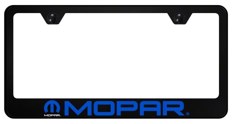 Charger MOPAR and Logo PC License Plate Frame; UV Print on Black (Universal; Some Adaptation May ...