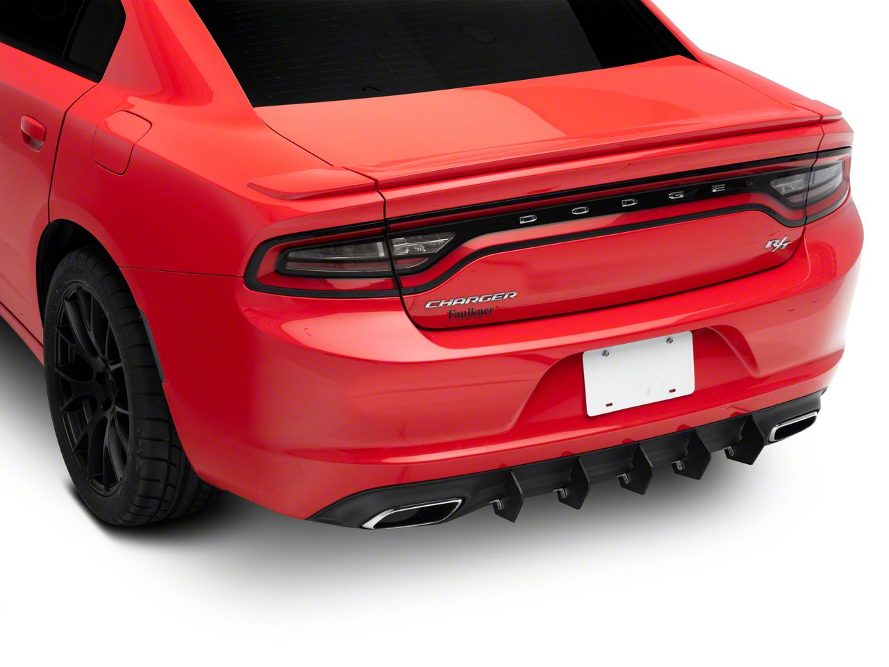 Charger LV Style Rear Diffuser Add-On; Matte Black (15-23 Charger ...