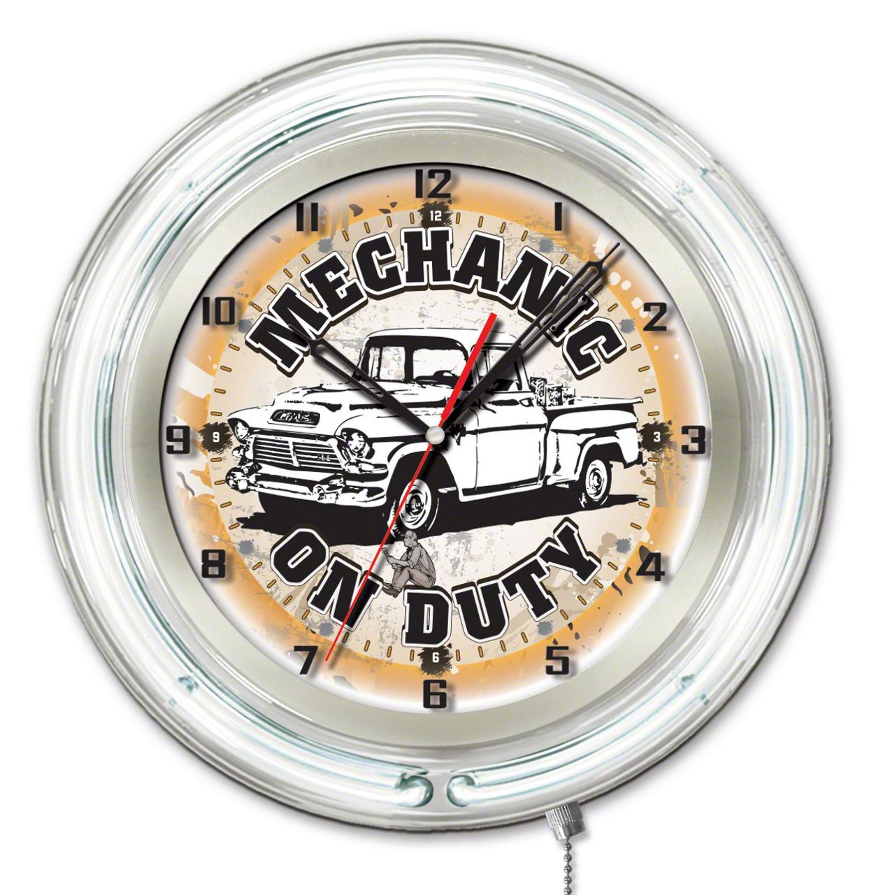 Charger Mechanic on Duty 19-Inch Double Neon Wall Clock - Free Shipping