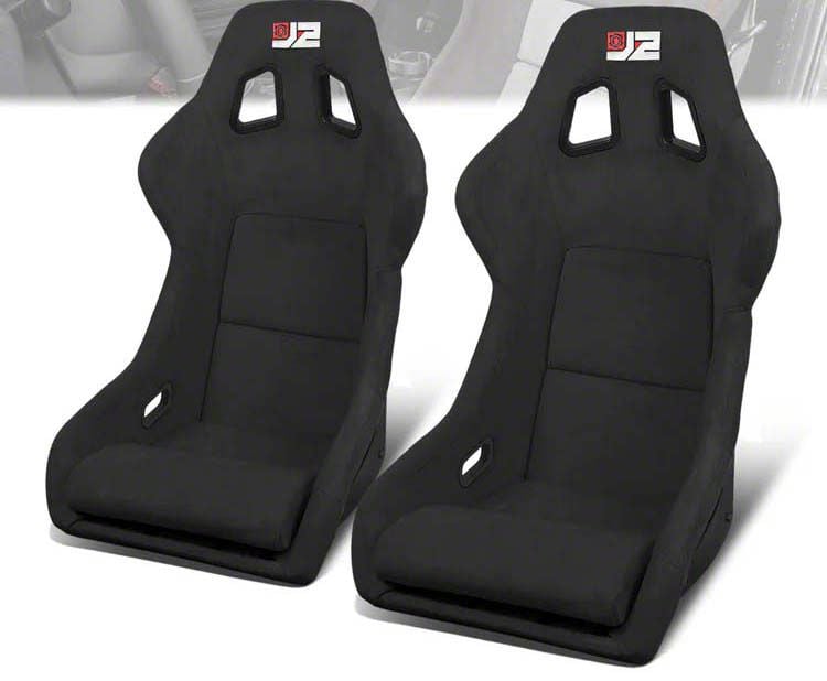 Charger Microfiber Suede Large Racing Bucket Seats with Seat Sliders ...