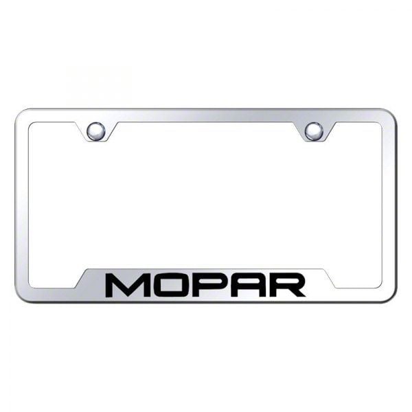 Charger MOPAR License Plate Frame; Chrome (Universal; Some Adaptation ...