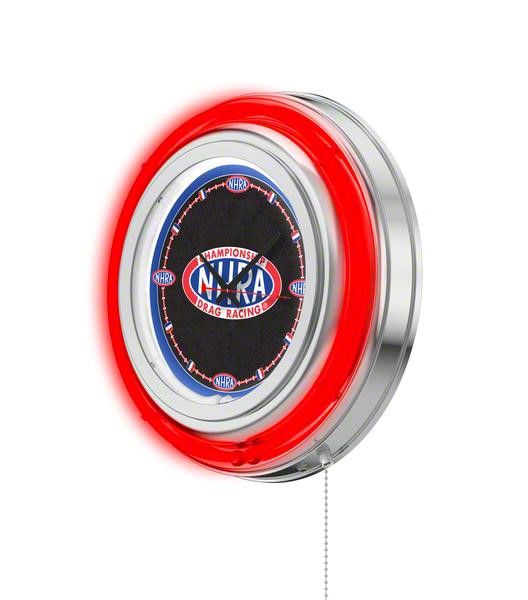 Charger NHRA Double Neon 15-Inch Clock; Red Neon - Free Shipping